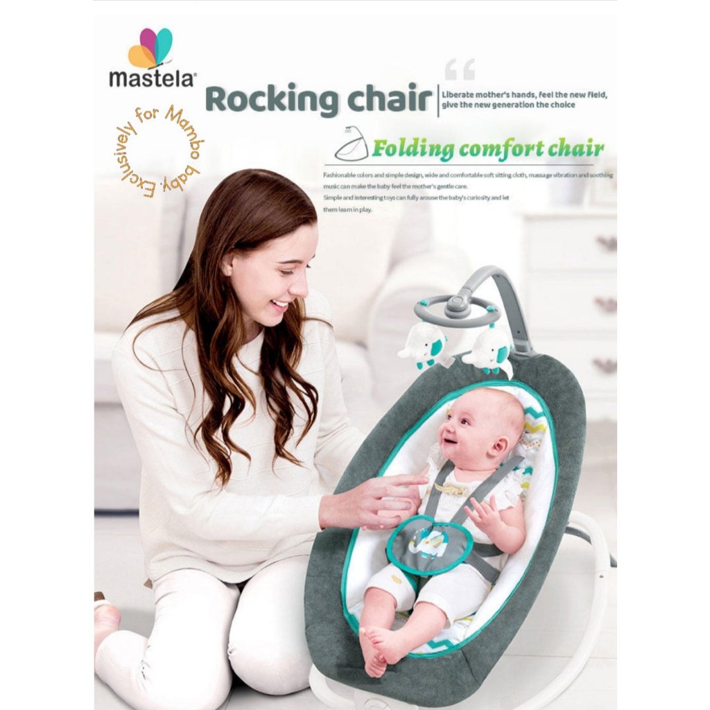 Mambo Foldable Reclinable Baby Rocker Newborn to Toddler with Sounds ...