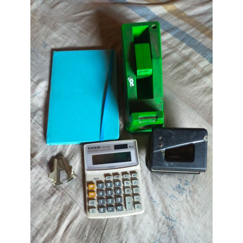 School Office supplies bundle notebook calculator puncher scotch tape ...