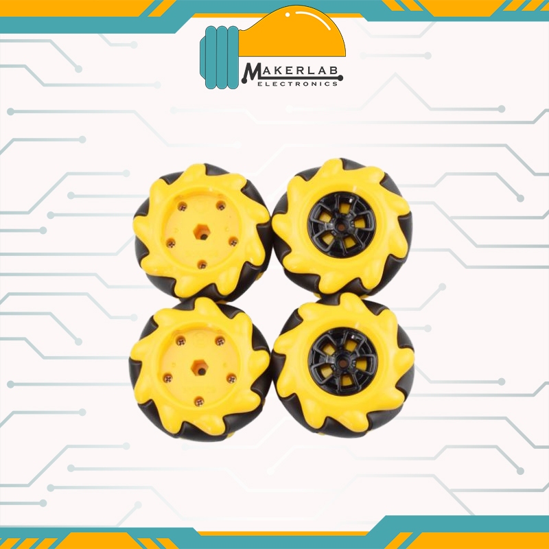60mm Mecanum Wheel Set Omnidirectional Smart Robot Car Black Red Yellow ...