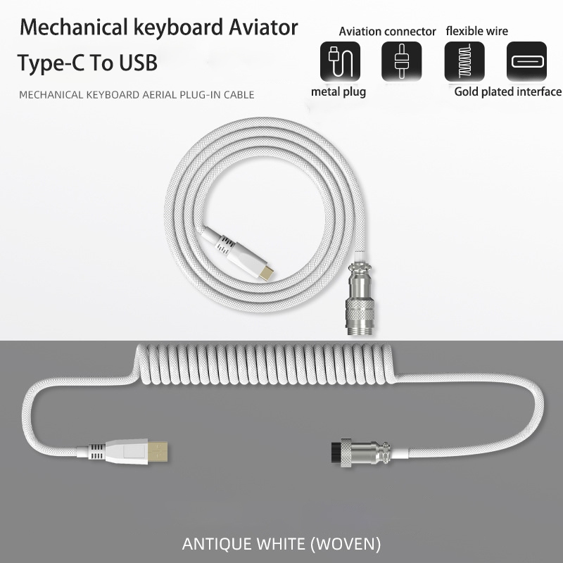 Mechanical Keyboard Aviation Connector Type-C USB Keyboard Coiling ...