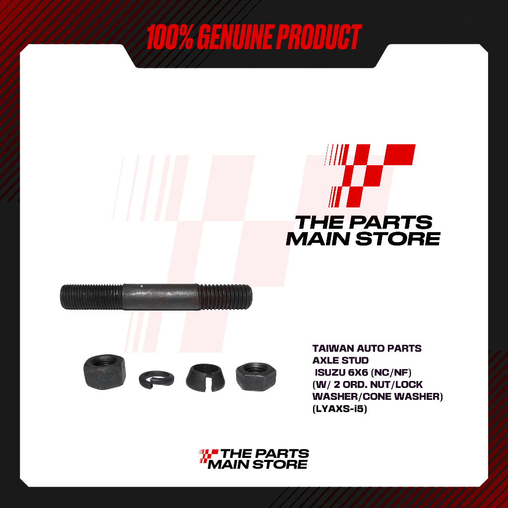 (TAIWAN AUTO PARTS) AXLE STUD / BOLT ISUZU 6X6 (NF/NC) (LYAXS-i5) (10 ...