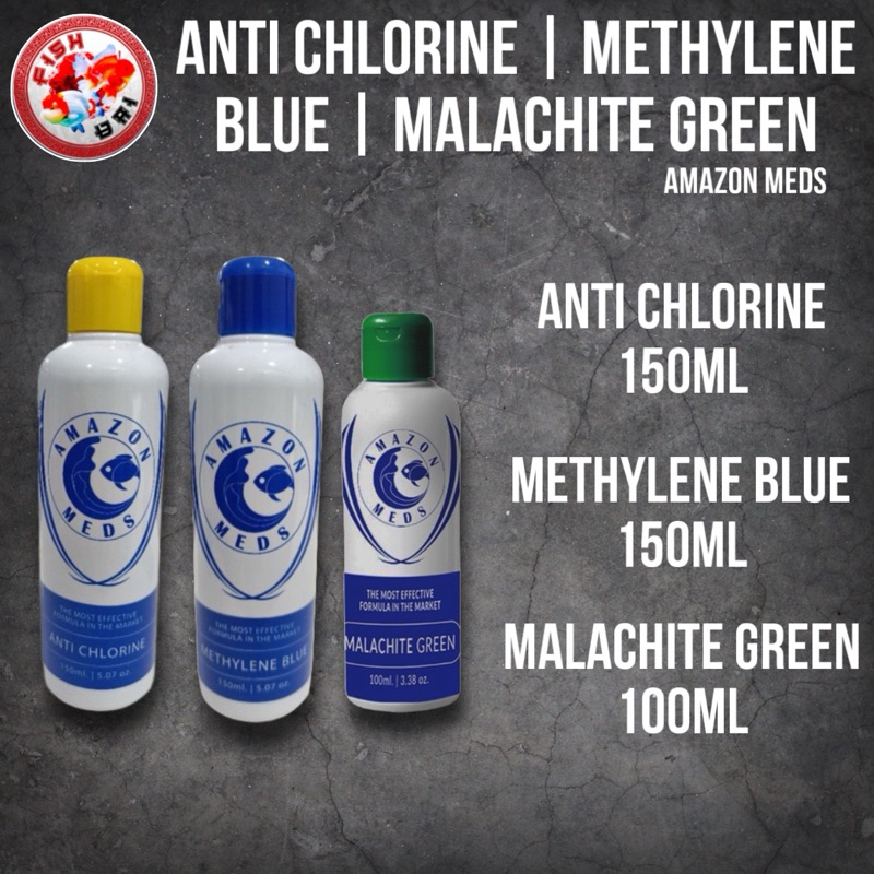 Methylene Blue 150ml | Anti Chlorine 150ml | Malachite Green 100ml by Amazon Meds |Water ...
