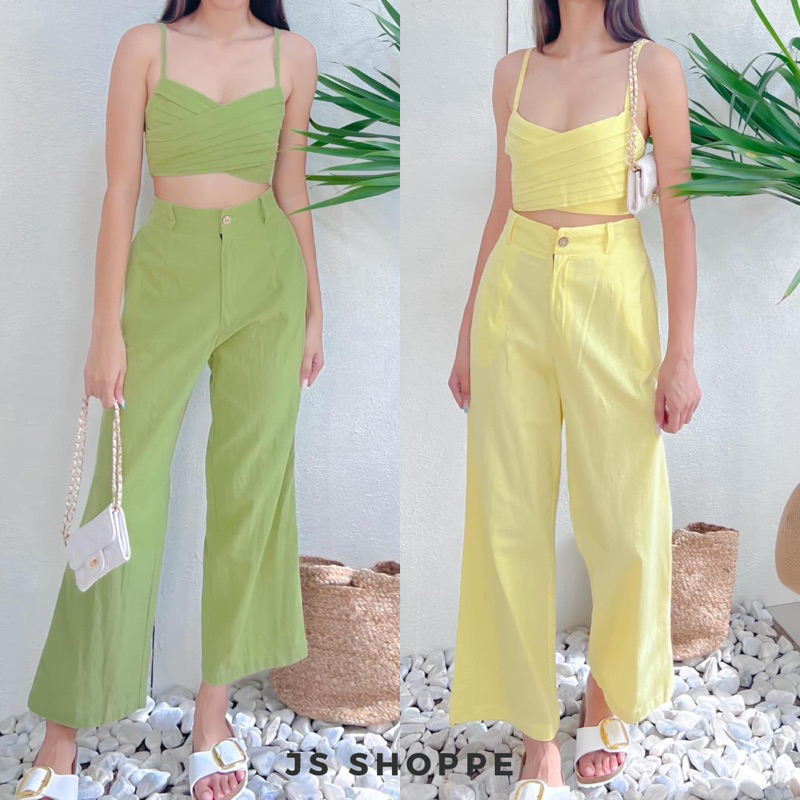 COD DAYTON Crisscross Top and Pants Set |130| JS’ Shoppe | Shopee Philippines