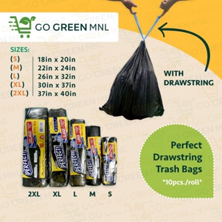 PERFECT BRAND Drawstring Trash Bag / Garbage Bag 10pcs/roll (Small ...