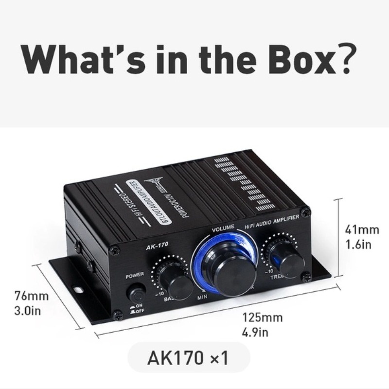 AK370 12V Stereo Digital Mini Amplifier HiFi Bluetooth TF/USB with ...