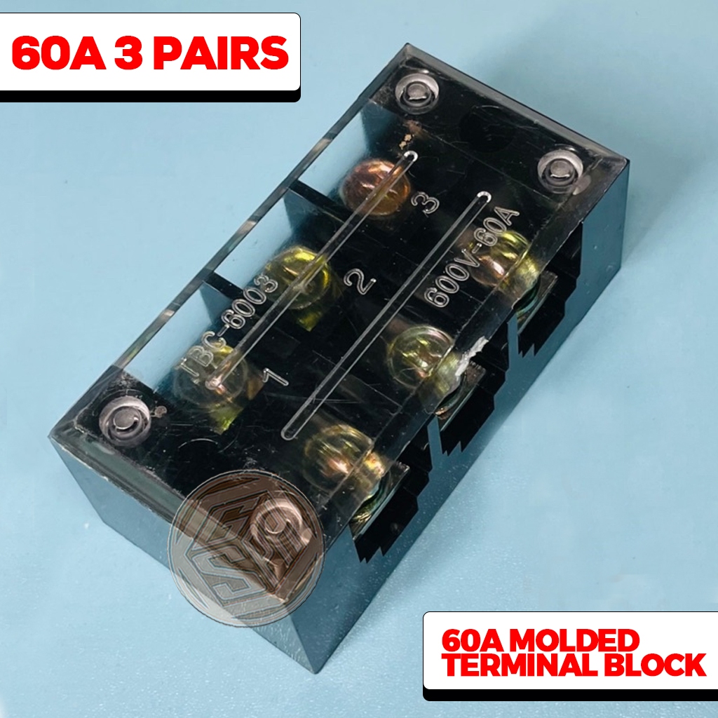 60A Terminal Block Molded Type Electrical TB-6003 60A 600V 3PIN ...
