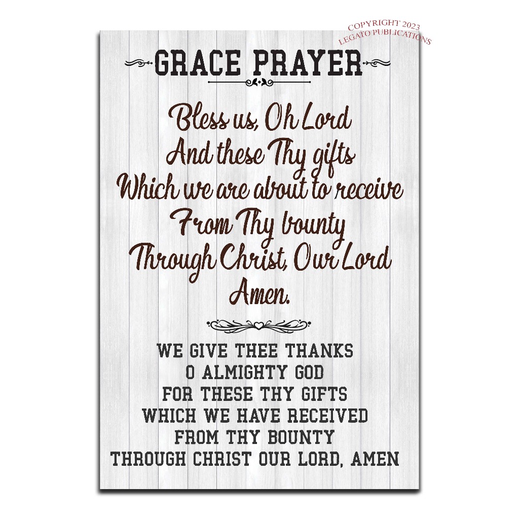 Wall Decor Home Decor Grace Before and After Meals Prayer Wood Sign ...