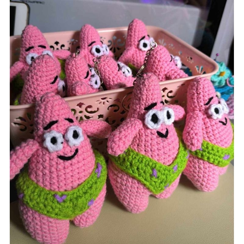 Crochet Patrick Star Character keychain | Shopee Philippines