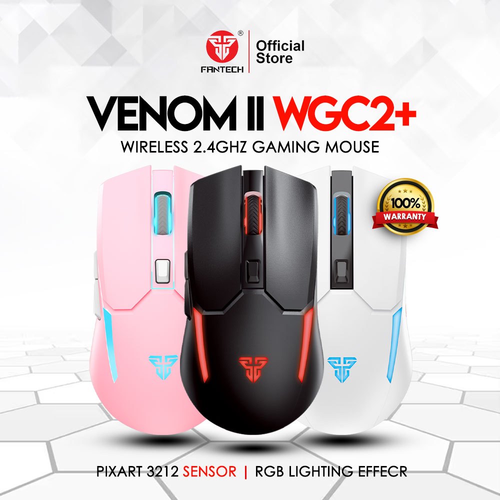 Fantech Venom II WGC2+ 2.4GHZ Wireless Gaming Mouse with RGB Lighting ...