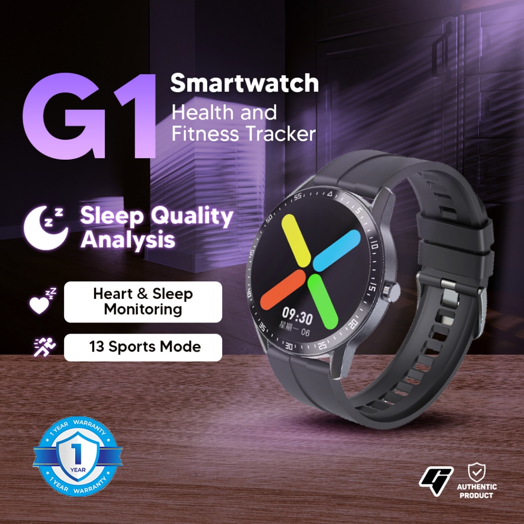 G1 Smartwatch for Men Women 5.0 Bluetooth Music Controls Android IOS ...