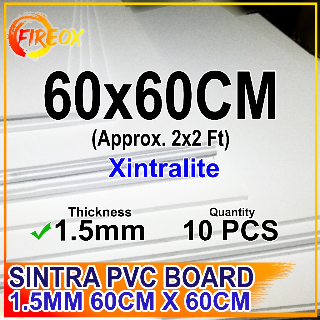 SINTRA PVC BOARD | 60x60cm 1.5mm Xintralite | 10 PCS | Shopee Philippines