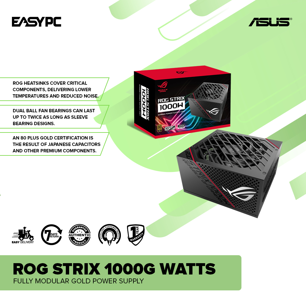 EasyPC| Asus ROG Strix 1000G watts Fully Modular Gold Power Supply ...