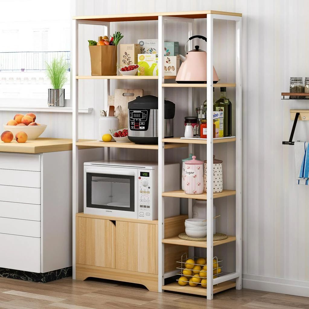 4 Layer Kitchen Cabinet With Drawer Door For Microwave Oven Kitchenware ...