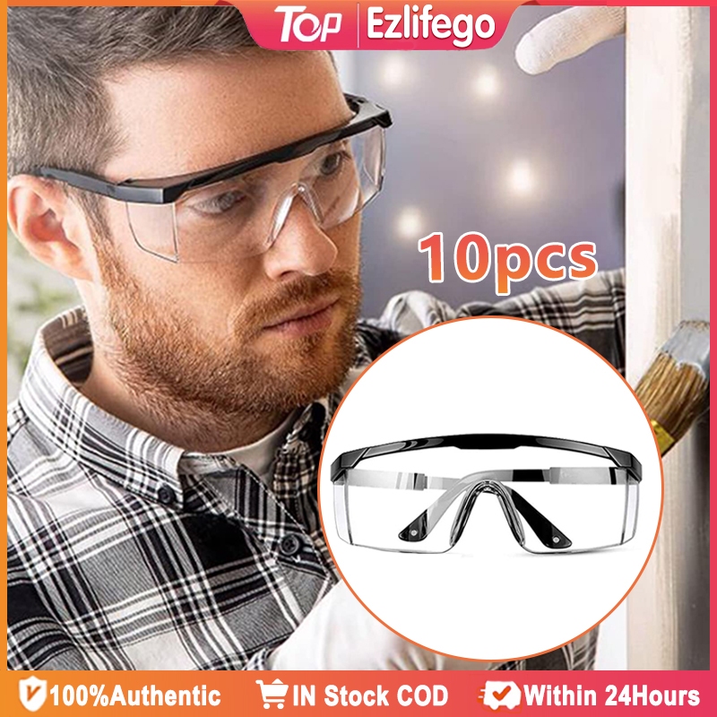 10Pcs Dustproof Protective Glasses Work Lab Safety Goggles Protective ...