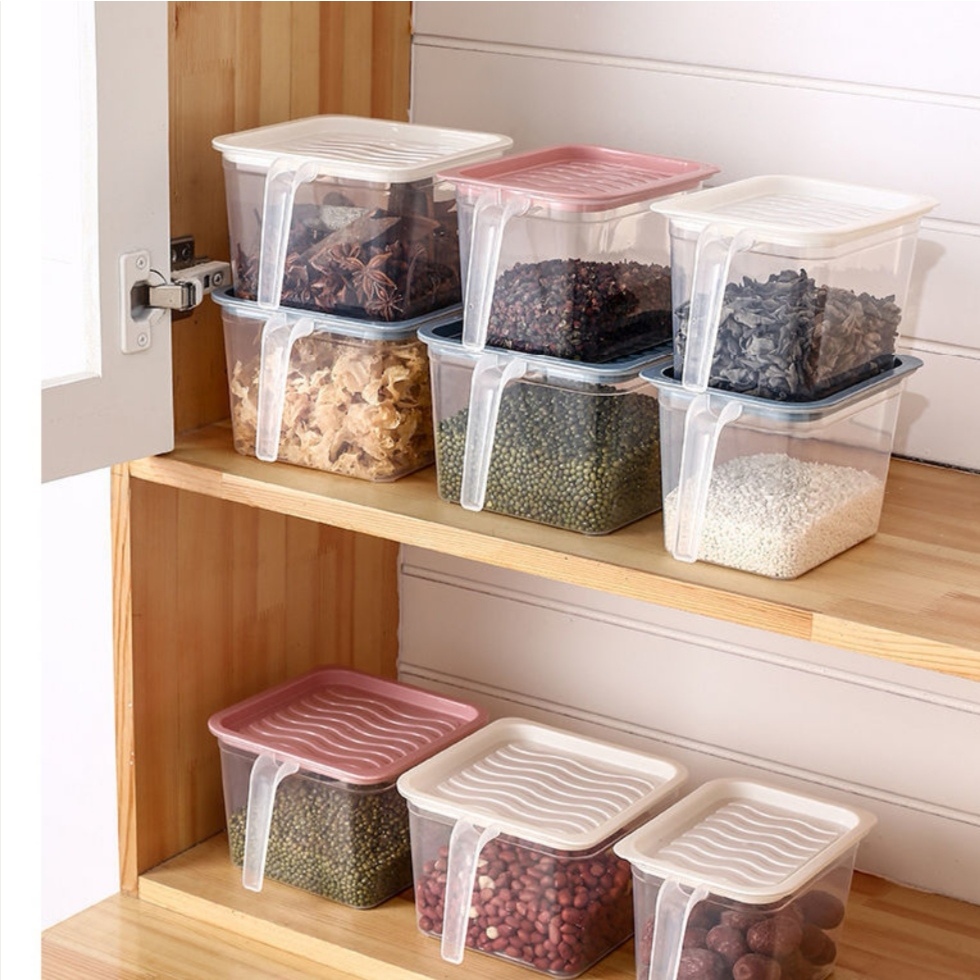Plastic Sealed Organizer Square Crisper With Handle, Multifunctional ...