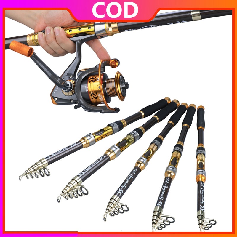 Sougayilang Fishing Rod 2.1M-3.6M Telescopic Carbon Fiber Spinning ...