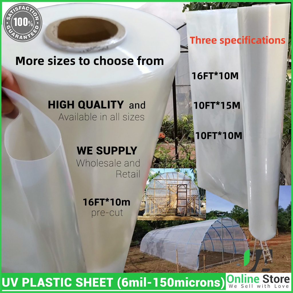 UV Plastic Sheet (6 mil - 150 Microns) - 10ft x 10m - Plastic Roofing ...
