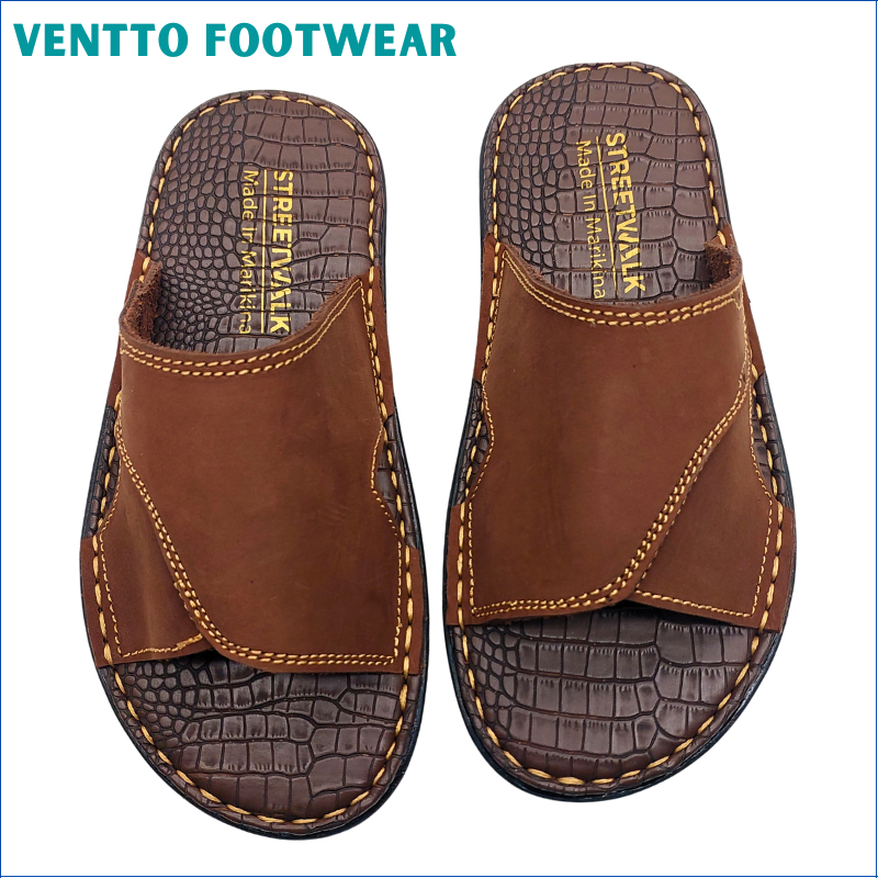 Ventto Footwear Marikina Made Leather Sandals for Men Hand-Sewn Balat ...