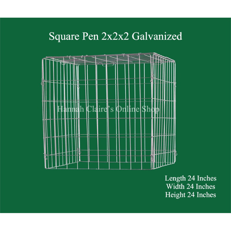 Square Pen Galvanized GameFowl Product Size 3x3x3,2.5x2.5x2.5,2x2x2 ...