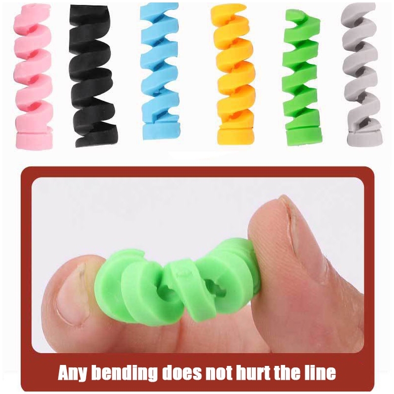 Mobile phone data cable protection sleeve, thread wrapped wire wrapped ...