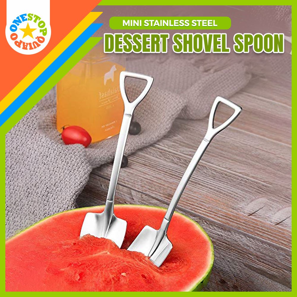 OSQ 1pc Stainless Steel Home Kitchen Shovel Shape Spoon For Desserts ...