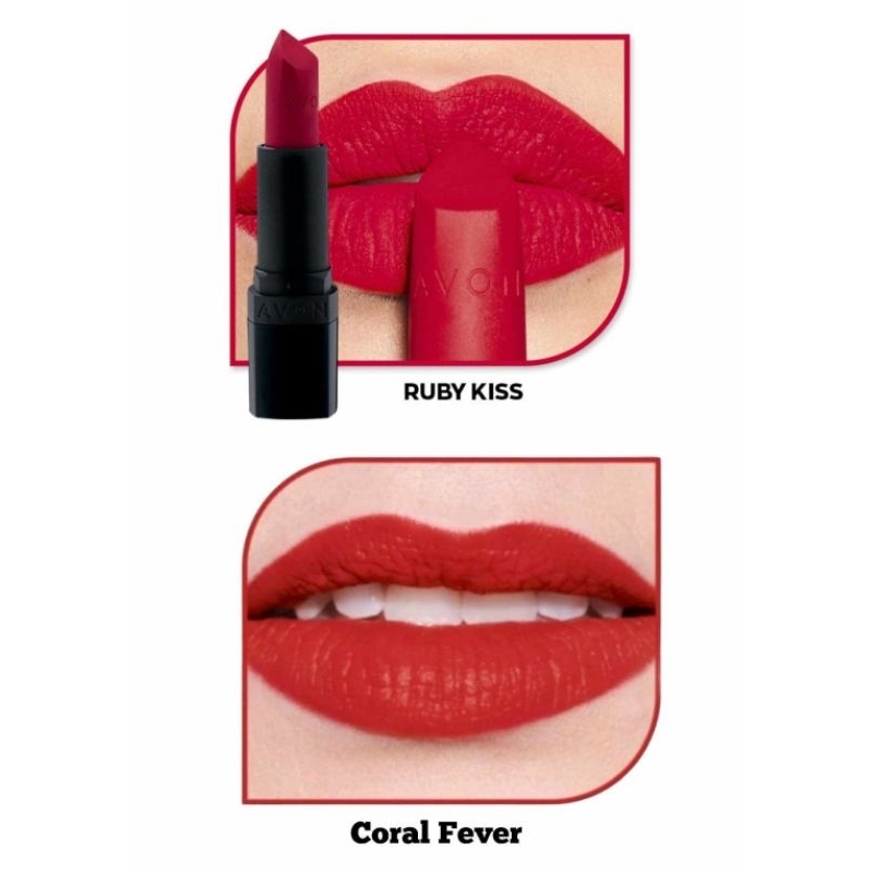 Avon ULTRA PERFECTLY MATTE -RUBY KISS / CORAL FEVER lipsticks | Shopee ...