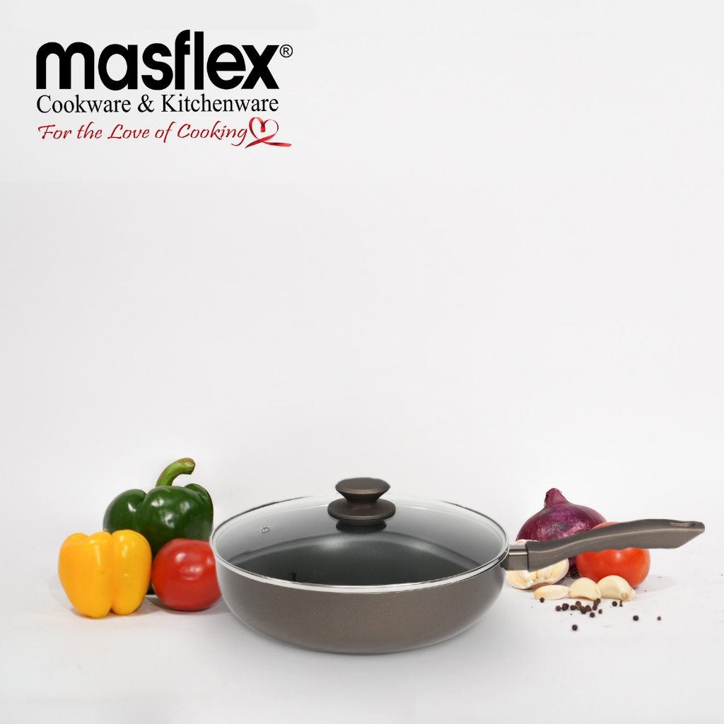Masflex 28cm Master Class Induction Stir Frypan with Glass Lid 3.8 ...