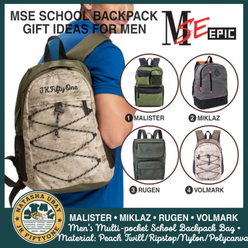 MSE EPIC Multipocket School Backpack Bag Gift Ideas for Men: Malister ...