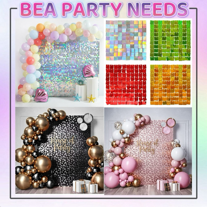 Square Shimmer Sequin 30*30cm Wall Panel Backdrop sparkle Metallic ...