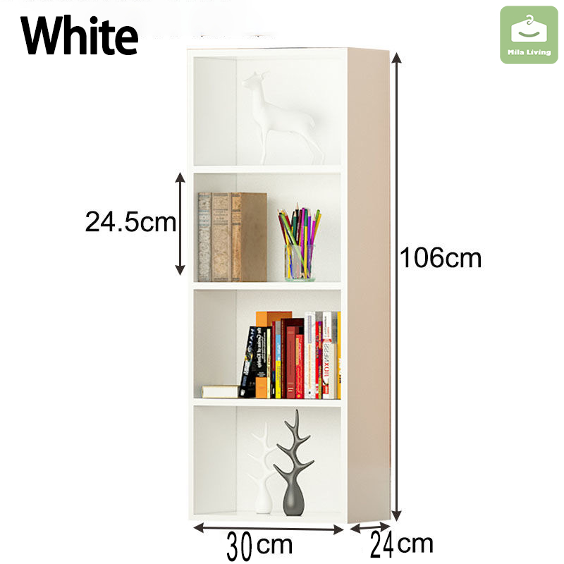 4 Tier Utility Cabinet Multi-Purpose Functional Bookcase Storage Rack ...
