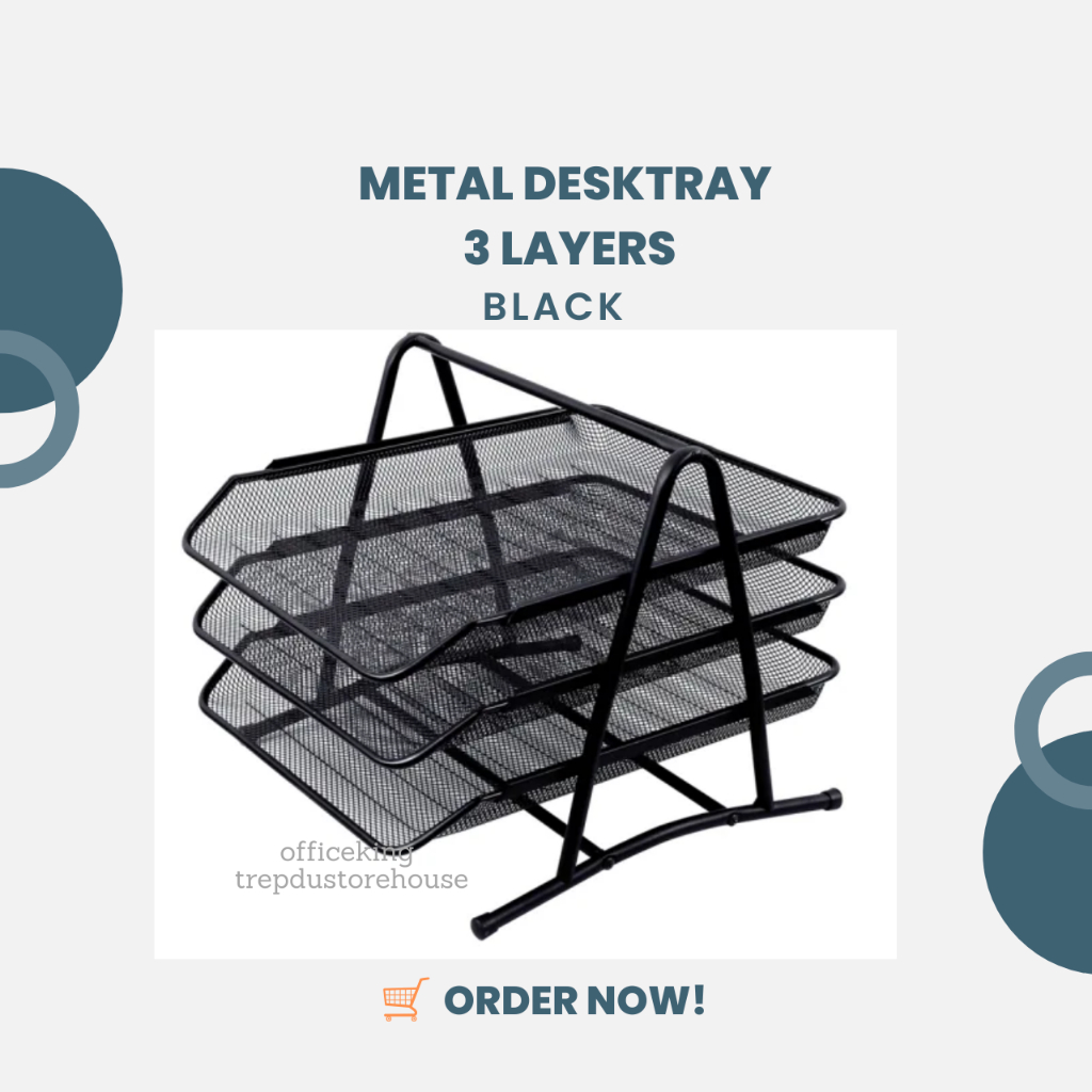 Metal Document Desk tray 3 layers Black | Shopee Philippines