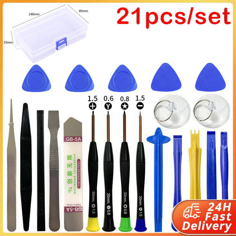 19pcs Mobile Phone Screen Opening Repair Tool Kit Spudger ，Tweezers ...