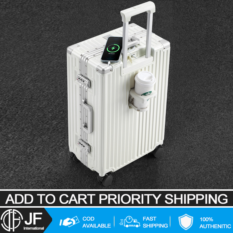 Aluminum frame multifunctional suitcase with USB charging aluminum ...