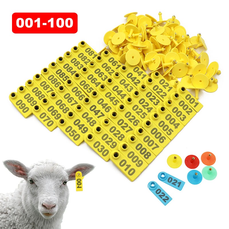 Goat Ear Tag 001-100 Number Plastic Livestock Ear Tag Marker for Pig ...