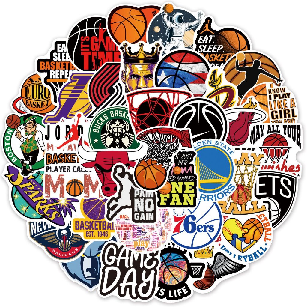 50PCS L50-NBA Basketball design waterproof sticker | Shopee Philippines