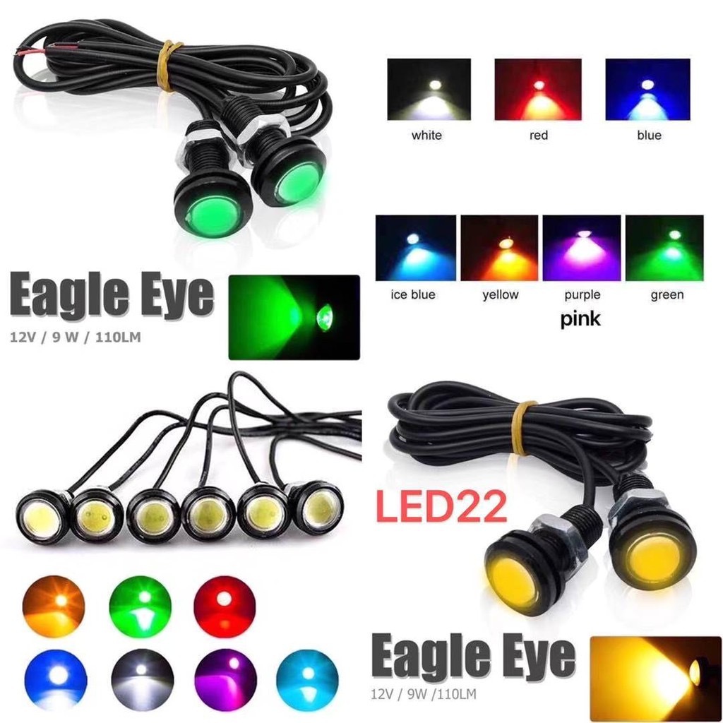 1 pair motorcycle eagle eye led light w/bracket led | Shopee Philippines
