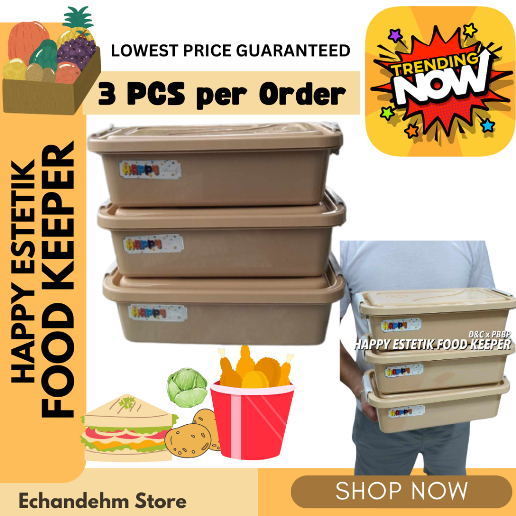 3 pcs Elegant Aesthetic Plastic Food Storage Keeper Multipurpose ...