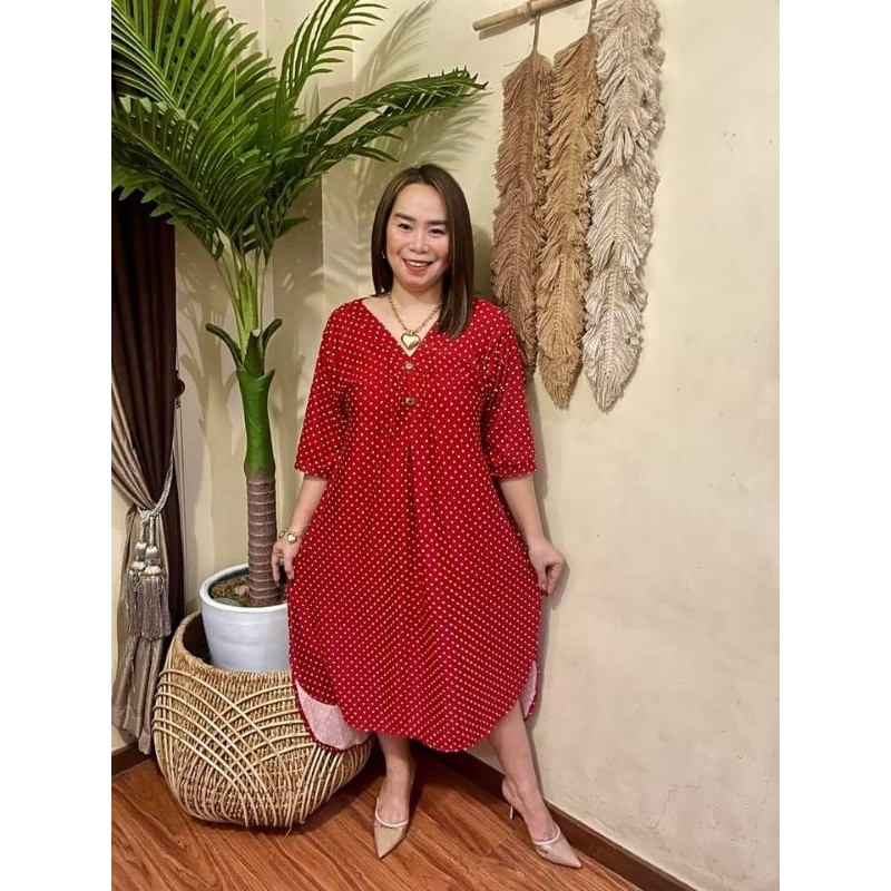 MICHELLE PLUS SIZE 3/4 LONG BACK DRESS | Shopee Philippines