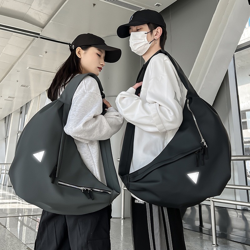 Korean Fashion Couple Shoulder Sing bag Unisex Cross-Body Solid Color ...