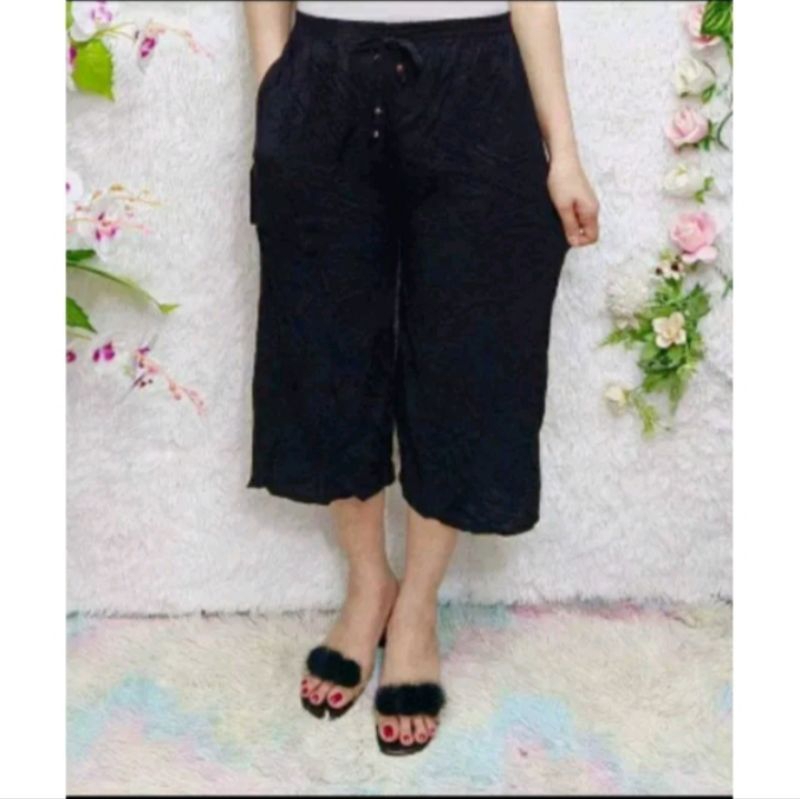 wide challis squarepants with pocket fit up to xl | Shopee Philippines