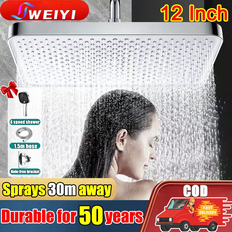 12inch shower head New Large Square ABS Chrome Water Rains Shower Head ...