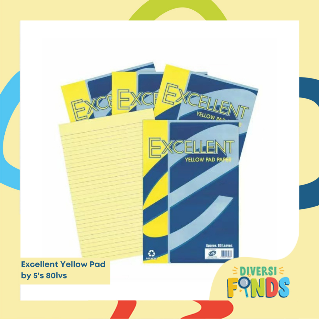 5pads Trigem/Excellent or Canary Brand Yellow Pad 80 leaves 8.5" x 13 ...