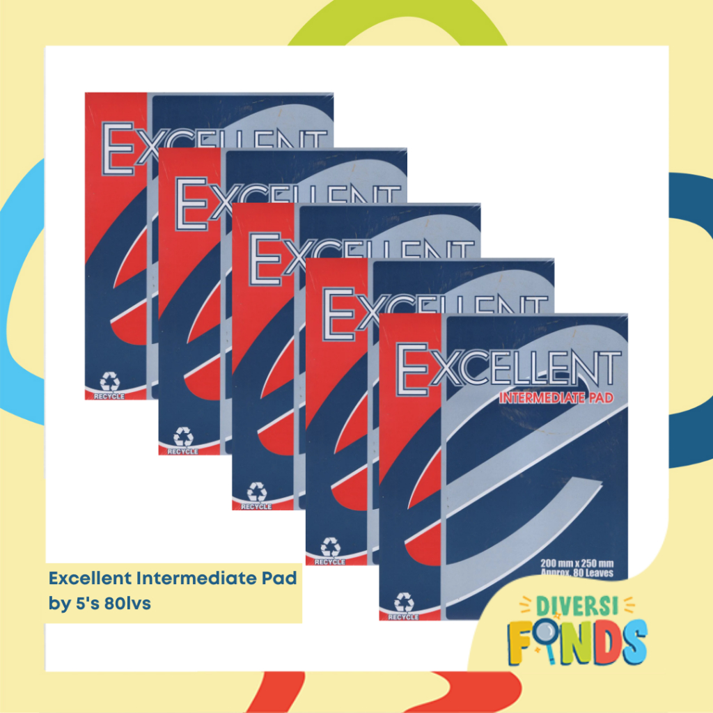 5pads EXCELLENT INTERMEDIATE PAD, Quiz Pad 1/4, 1/2 Lengthwise and ...