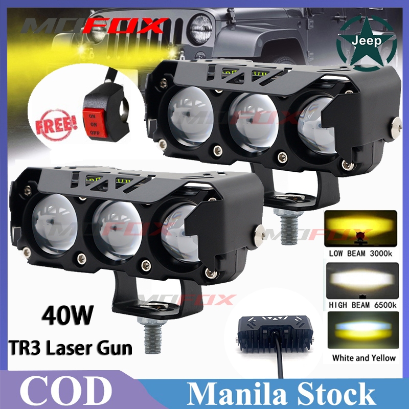 MOFOX TR3 Laser Gun 40W MDL Mini Driving Light Dual Color Hi/Lo Beam ...