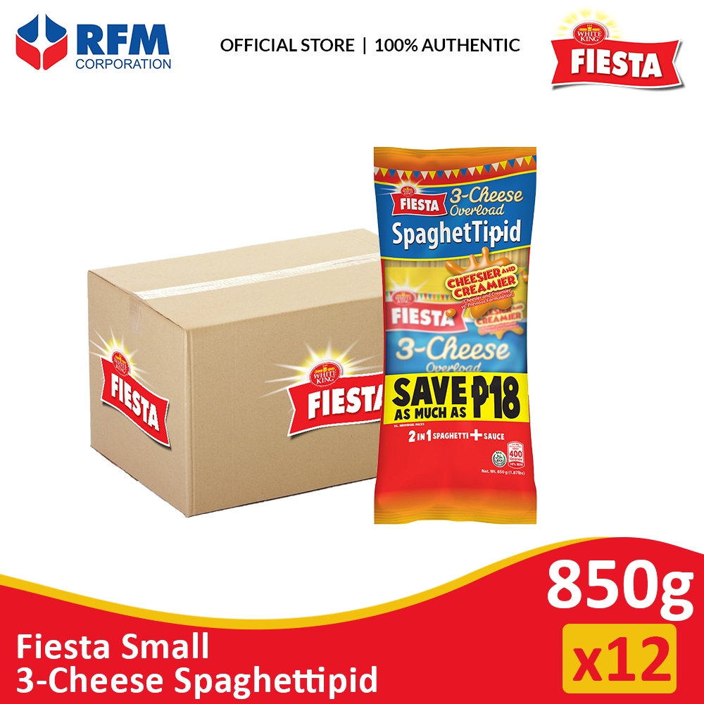 Fiesta Small 3 Cheese Spaghettipid 850g - Set of 12s | Shopee Philippines