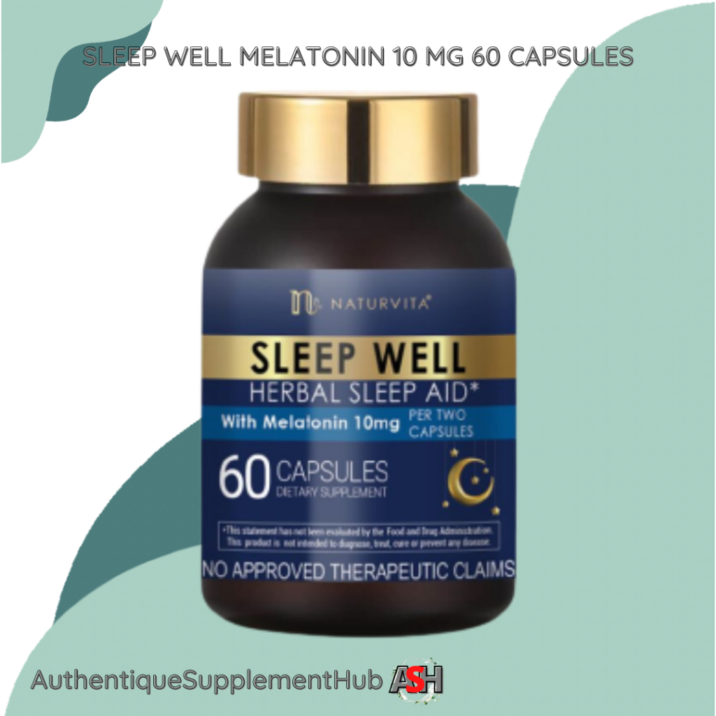 NATURVITA Sleep Well Melatonin 10mg Herbal Sleep Aid 60 Capsules ...