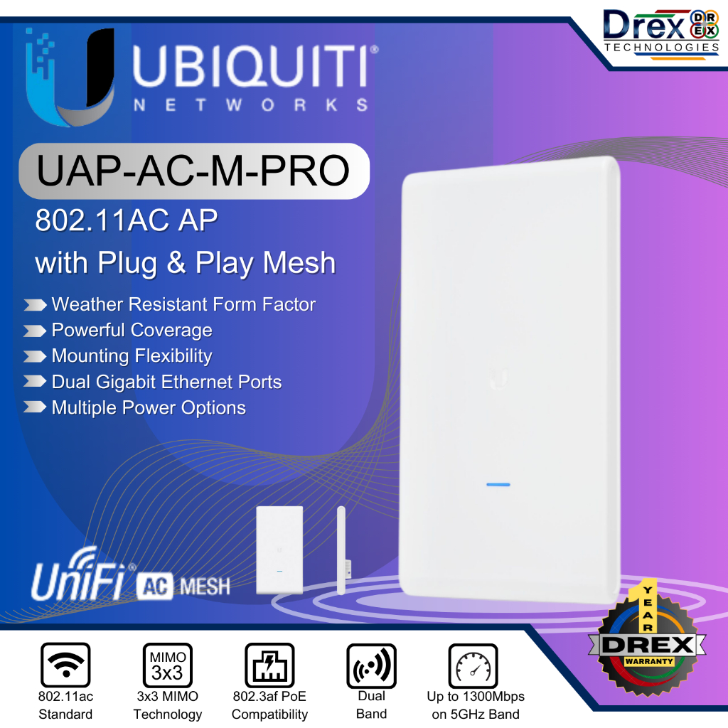 UBIQUITI UAP-AC-M-PRO Access Point AC Mesh Pro | Shopee Philippines