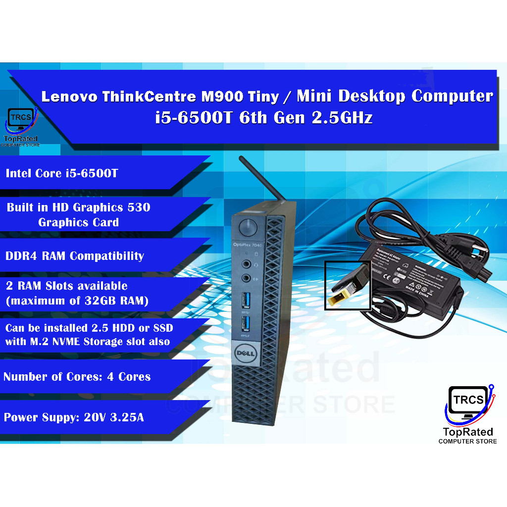 Lenovo ThinkCentre M900 Tiny/Mini Desktop Computer i5-6500T 6th Gen 2 ...
