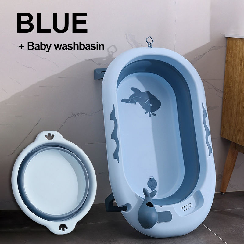 Dolphin Baby Foldable Baby Bath Tub With Net Kids Bathing Tubs Non-Slip ...