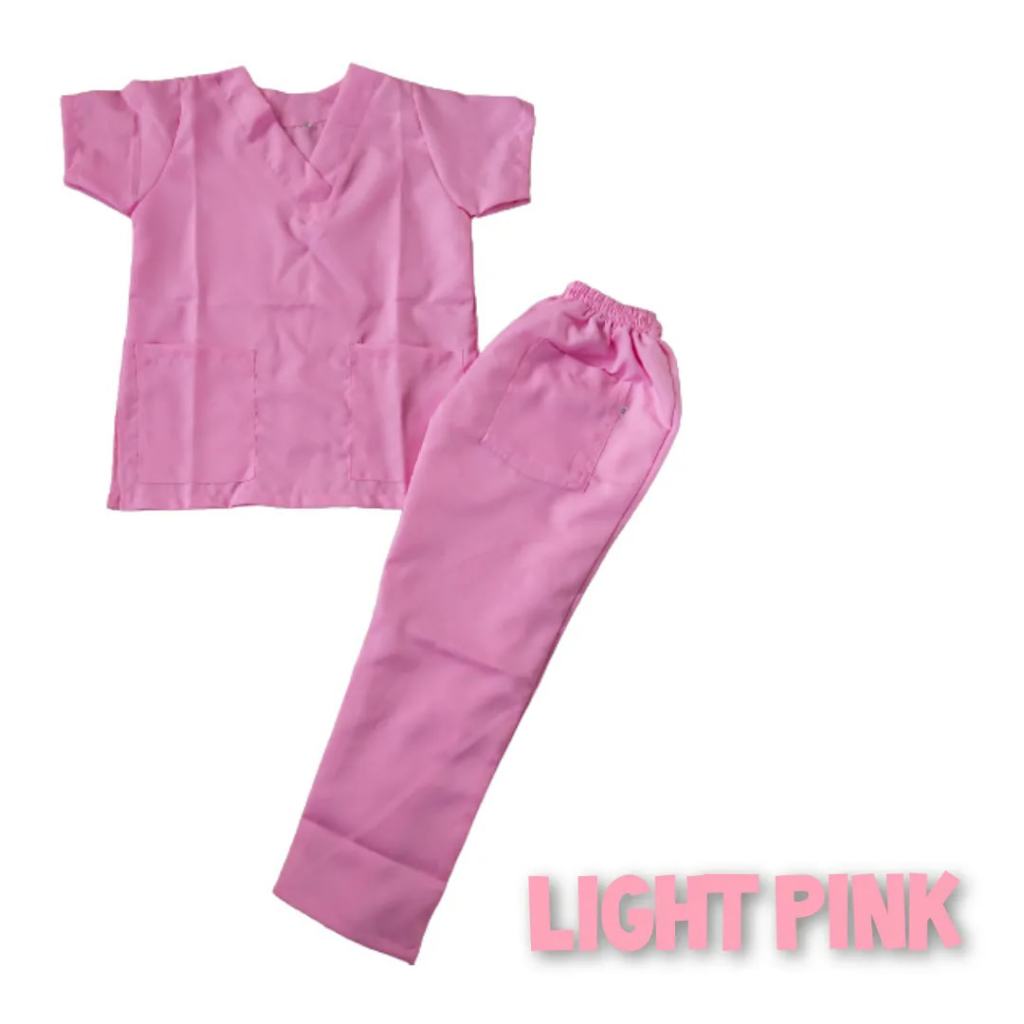 LIGHT PINK SCRUB SUIT TERNO UNISEX// US KATRINA FABRIC | Shopee Philippines